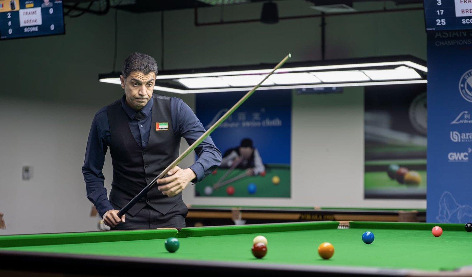 Shehab qualifies for the quarter-finals of the Asian Snooker Championship