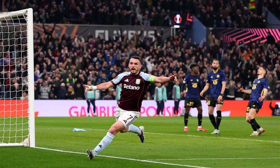 Aston Villa beat Lille 2-0 and secure their place in the Europa League ...